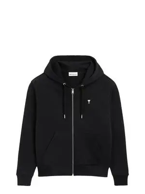 Ami De Coeur Zipped Hoodie - Black
