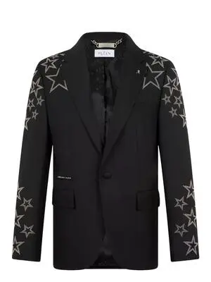 Philipp Plein Studs Star-detail Blazer - Black