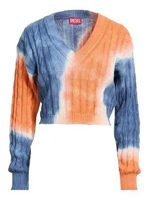 DIESEL® Cable-knit Tie-dyed Cotton Sweater - Orange
