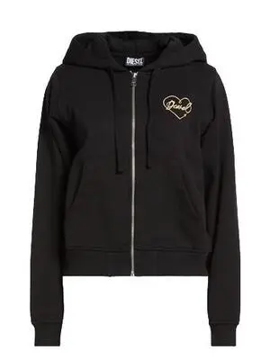 DIESEL® Cotton Fleece Zip-up Sweatshirt - Black
