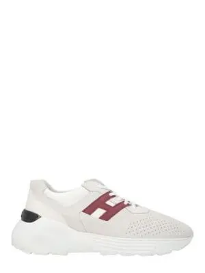 Hogan Light Leather And Textile Sneakers - Grey