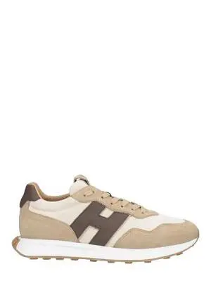 Hogan Low-Top Leather Sneakers Beige