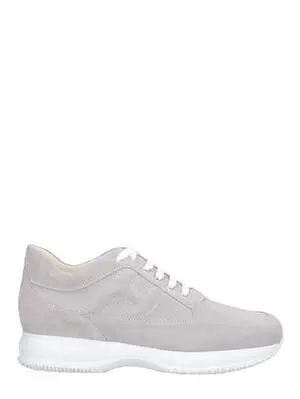 Hogan Taupe Leather Sneakers Grey