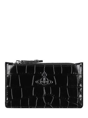 VIVIENNE WESTWOOD Leather Crocodile-effect Card Holder - Black