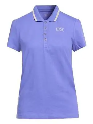 EA7 Polo Shirt With Metallic Trim - Purple