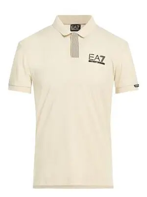 EA7 Polo Shirt Size Polyamide, Lyocell, Viscose, Elastane, Polyester - Beige