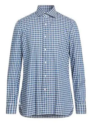 Isaia Shirt Size Cotton - Blue