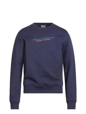 DIESEL Solid Cotton Blend Sweatshirt - Navy