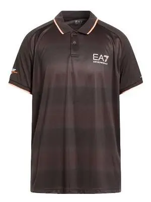 EA7 Polo Shirt Chocolate Size Polyester - Brown