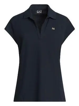 EA7 Cotton-elastane Polo Shirt - Blue
