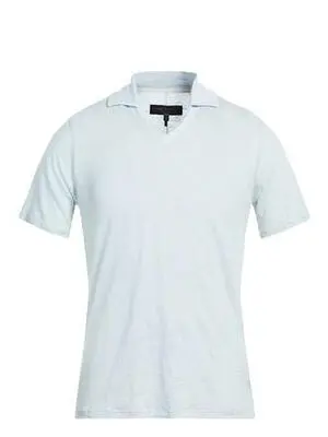 Rag & Bone Polo Shirt Sky Size Linen - Blue