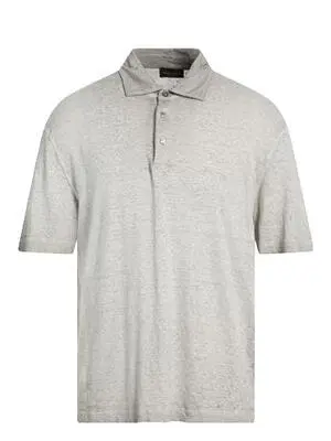ROBERTO COLLINA Polo Shirt Size Linen, Elastane - Grey