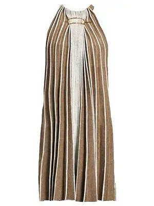 TOD'S Mini Pleated Halterneck Dress - Beige