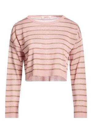 KONTATTO Striped Knit Cropped Sweater - Blush