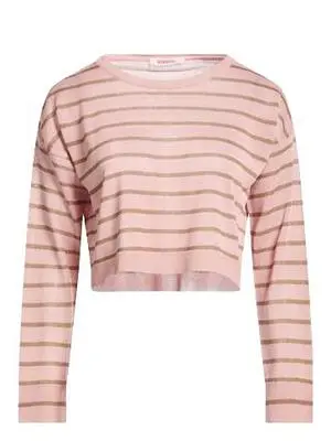 KONTATTO Striped Knit Cropped Sweater - Pink