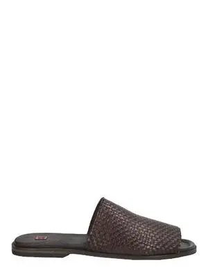 Moma Calfskin Slide Sandals - Dark Brown