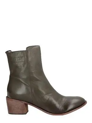 Moma Ankle Boots In Dark Calfskin - Green