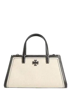 Tory Burch Handbag In Canvas With Leather Trim - Beige