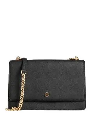 Tory Burch Leather Crossbody Flap Bag - Black