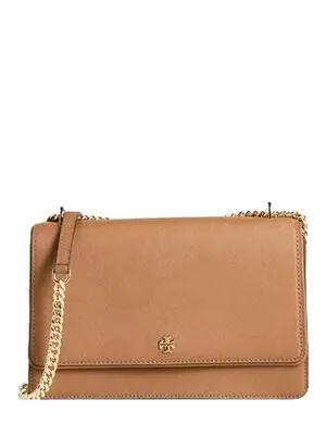 Tory Burch Leather Crossbody Flap Bag - Brown
