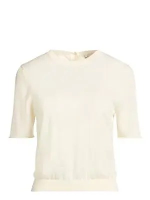 Tory Burch Ivory Wool And Silk Sweater - White