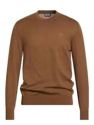DIESEL Knitted Cotton Sweater - Brown