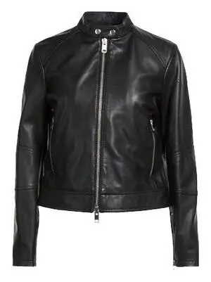 DIESEL Sheepskin Biker Jacket - Black
