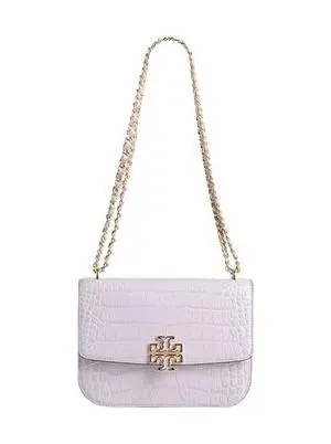 Tory Burch Leather Crocodile-print Shoulder Bag - Purple
