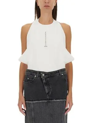 Alexander McQueen Ribbed Tank Top - White