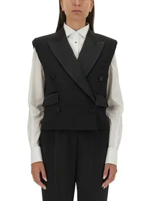 Dolce & Gabbana Double-breasted Sleeveless Jacket - Black