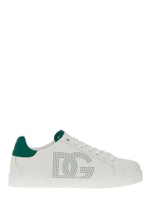 Dolce & Gabbana Portofino Leather Sneakers - White
