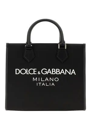 Dolce & Gabbana Shopping Bag With Logo - Black