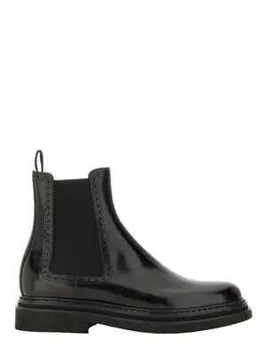 Dolce & Gabbana Brushed Leather Chelsea Boots - Black