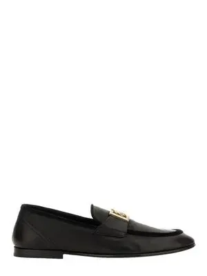 Dolce & Gabbana Loafer With Logo - Black