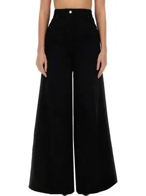 Nina Ricci Flared Cotton Pants - Black