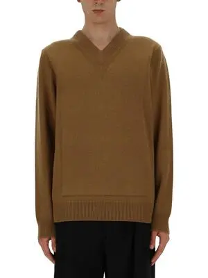 JIL SANDER V-neck Sweater - Beige