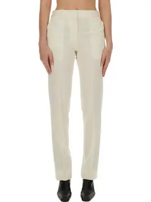JIL SANDER Wool Regular Fit Pants - Powder