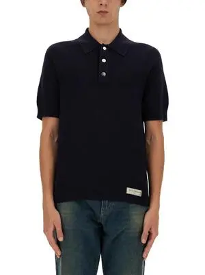Balmain Merino Wool Polo Shirt - Blue
