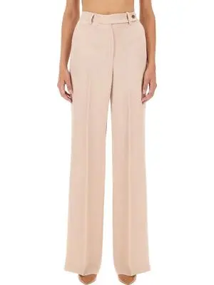 Kiton Satin Wide Leg Trousers - Pink