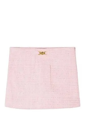 Versace Cotton-blend Tweed Skirt - Pink