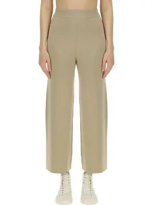 Kenzo Cropped Wool Pants With Logo - Beige
