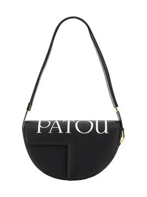 Patou Leather Shoulder Bag - Black