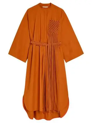 ROKSANDA Poska Belted Cotton-poplin Midi Dress - Orange