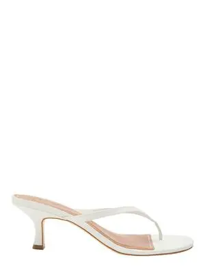 Staud Freja 60 Leather Mules - White