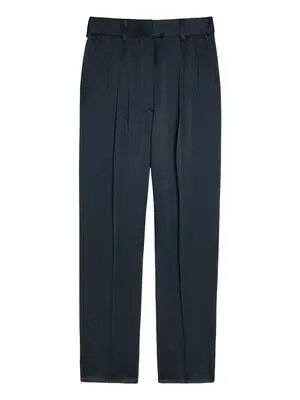 BLAZÉ MILANO Fox Satin Trousers - Dark Blue