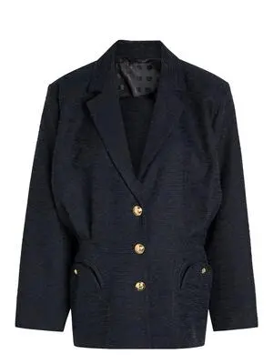 BLAZÉ MILANO Textured Cotton-blend Blazer - Navy