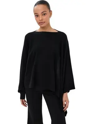 JIL SANDER Cape With Sleeve Pullover - Black