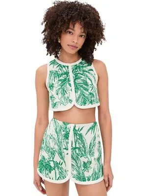 Alexis Ola Floral Top - Verde Palm