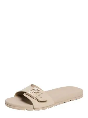 Tory Burch Mellow Buckle Slides - Stone Grey