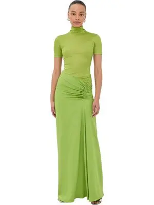 Christopher Esber Fusion Ruched Tee Gown - Fresh Lime